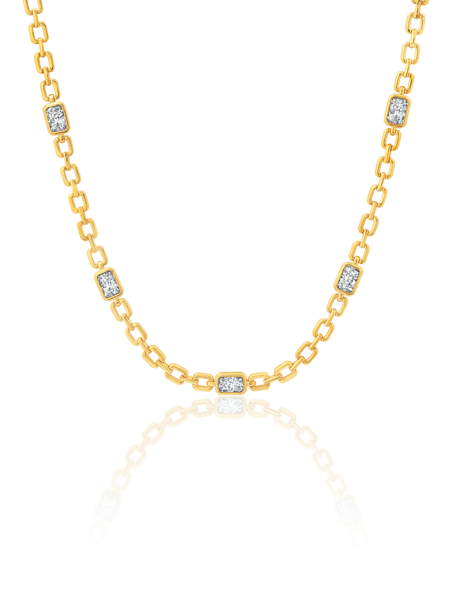 Radiant Link Necklace in Gold - CRISLU
