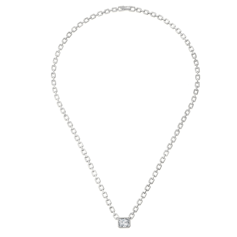 Radiant Link Necklace in Platinum - CRISLU