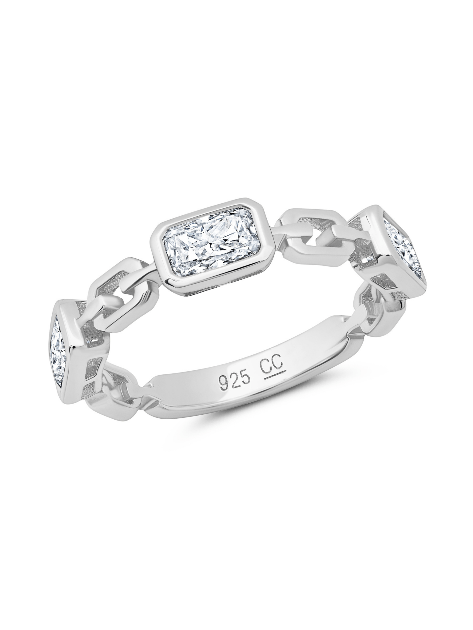 Radiant Link Ring Finished in Platinum - CRISLU