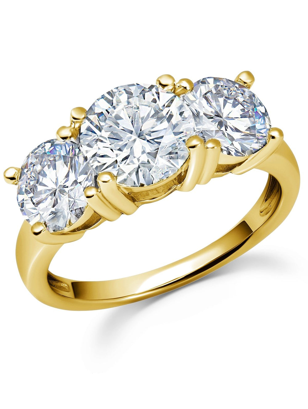 Classic Three Stone Ring In Gold | CRISLU